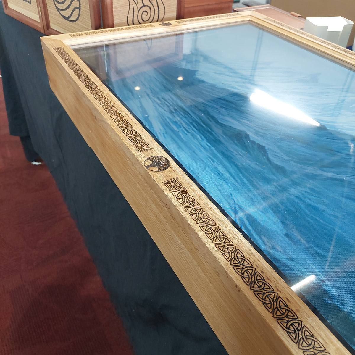 Portable 40 inch Battle Map Box in Tasmanian Oak – Druid's Oak